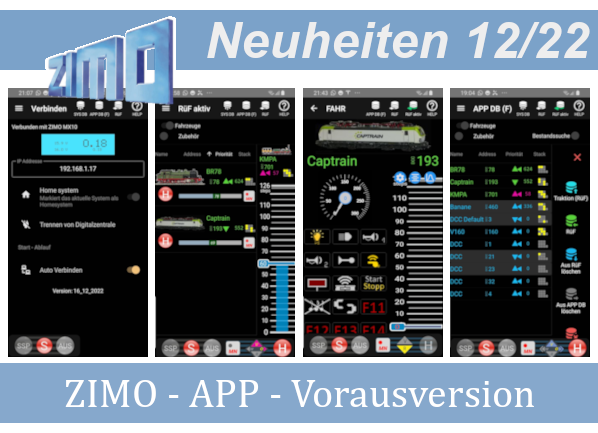 Neue ZIMO APP in der Entwicklung