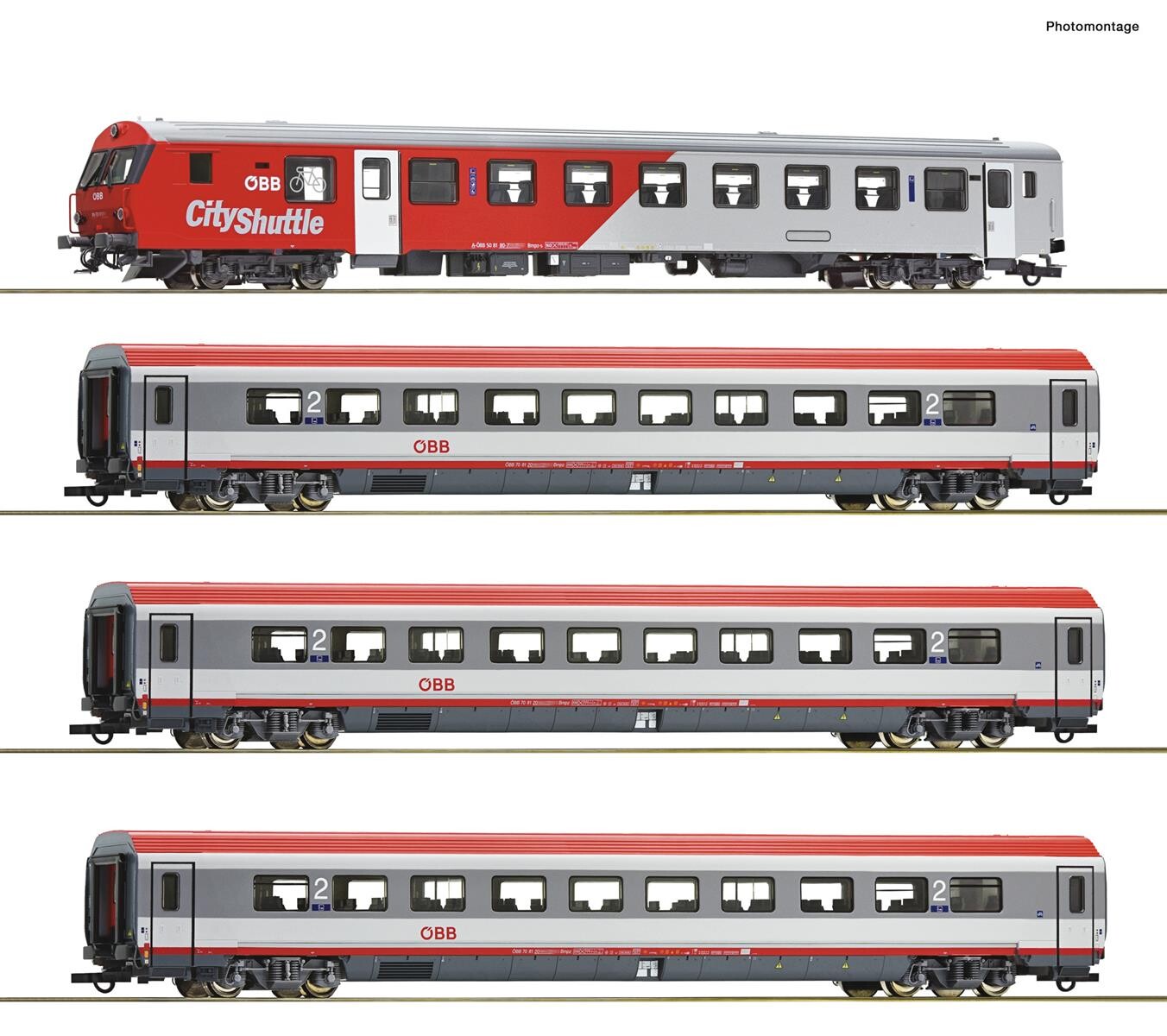 Roco 74047 4er Set Personenwagen IC 515 Hahnenkamm Ep. VI ÖBB, 317,50