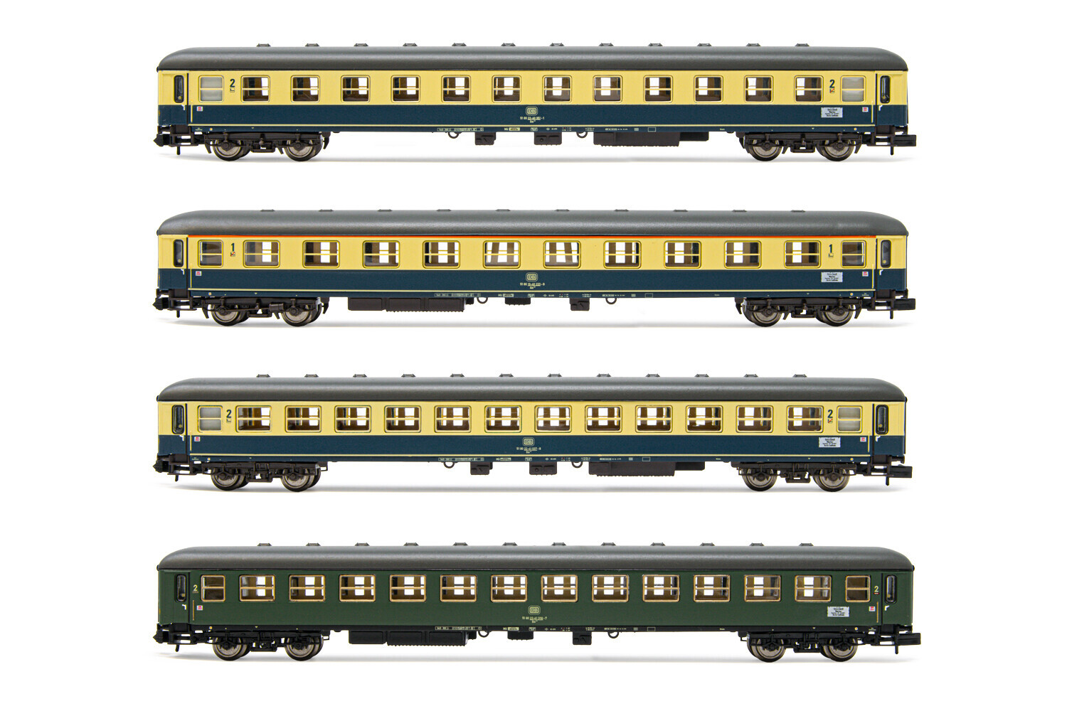 Arnold HN4315 4er-Set Personenwagen Typ m Interzonenzug Ep. IV-V DB ...