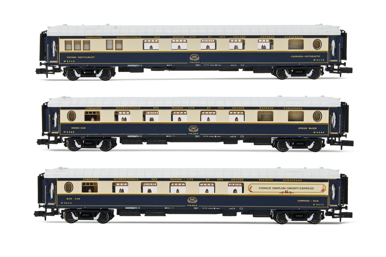 Arnold HN4398 3er-Set Pullman Speisewagen + Küche „Venice Simplon Ori ...