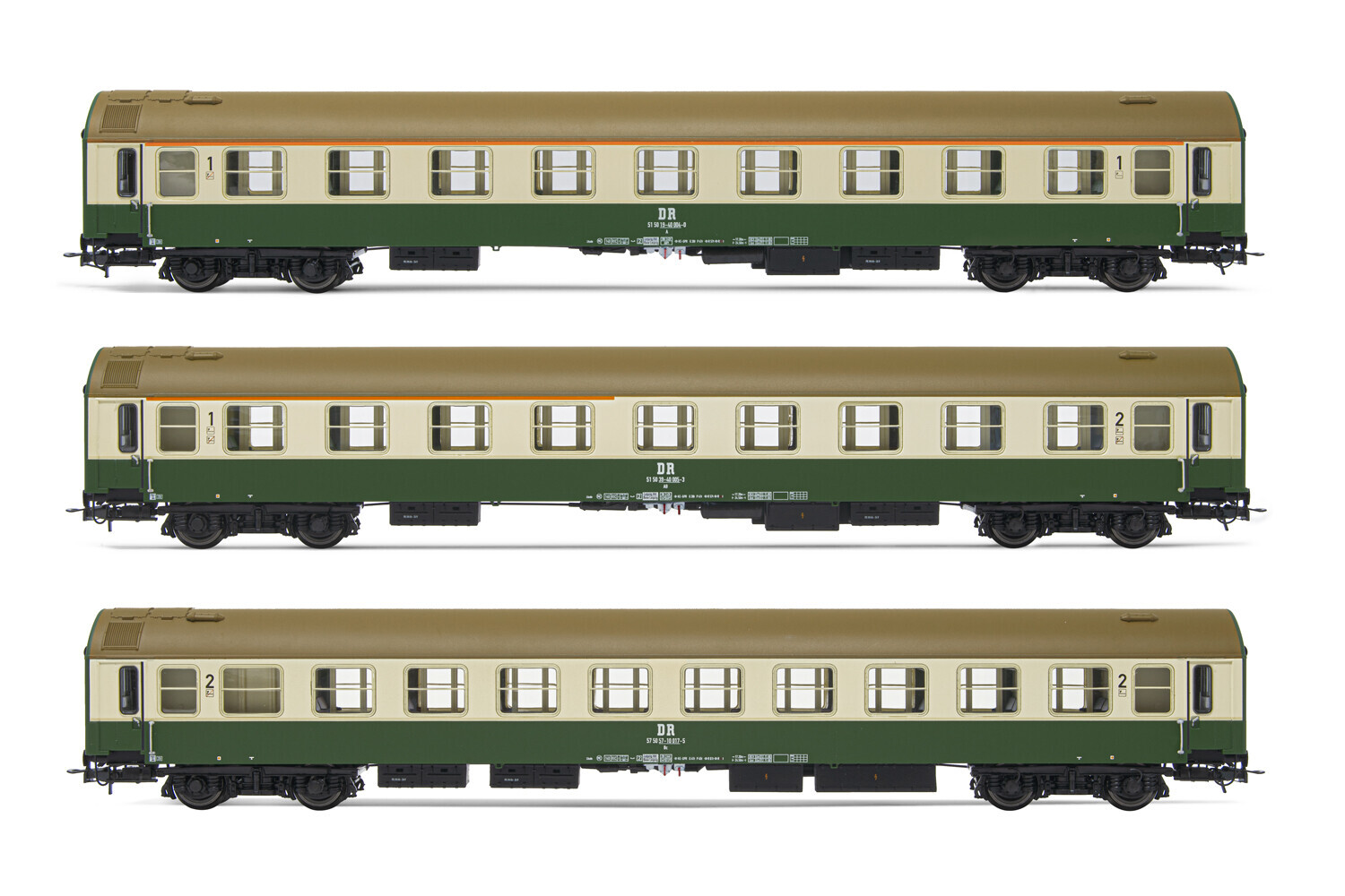 Rivarossi HR4344 3er-Set Personenwagen OSShD B beige-grün Ep. IV DR, 193,50