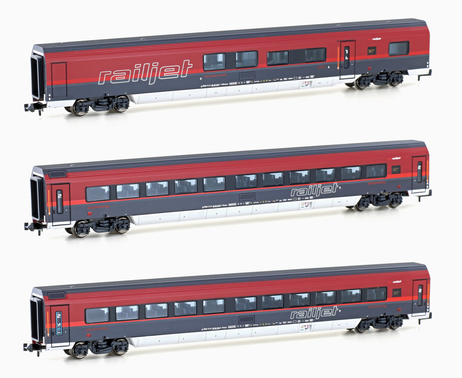 Hobbytrain H25225 3er-Set Personenwagen ÖBB Railjet Set 2 Ep. VI ÖBB ...