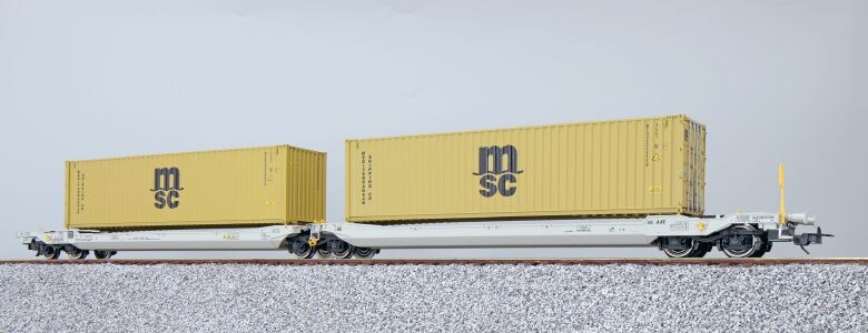 ESU 36541 Taschenwagen Sdggmrs 37 84 499 3 176-5, Container MEDU 8006 ...