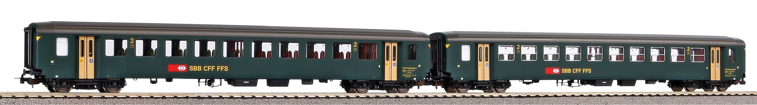 PIKO 96786 2-Set EW 1 Schnellzugwagen 2.Kl. Ep. IV SBB, 146,20