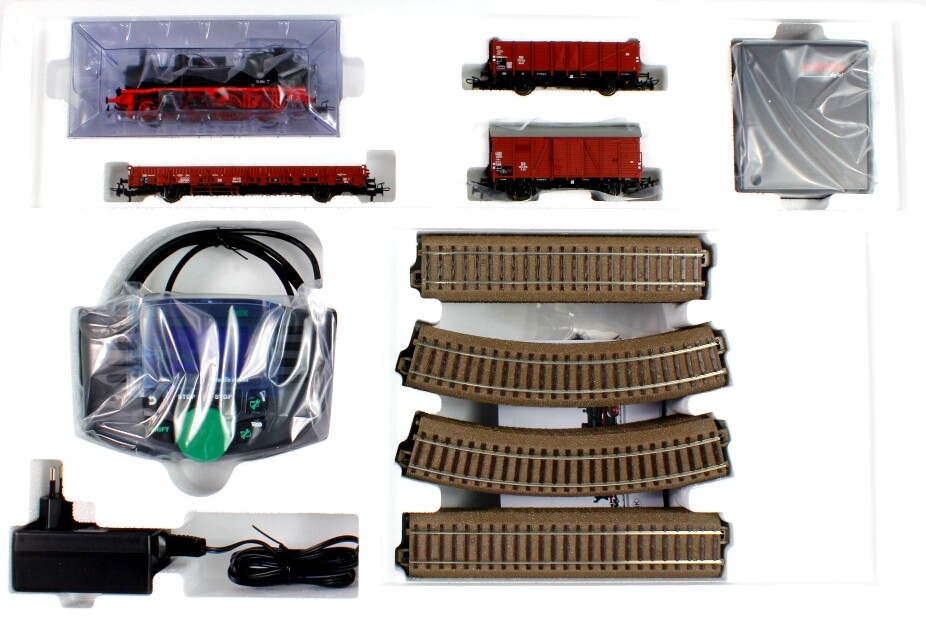 Trix 21528 Start-Set BR74 und 3 Güterwagen, Ep. III DB Digital, 199,00