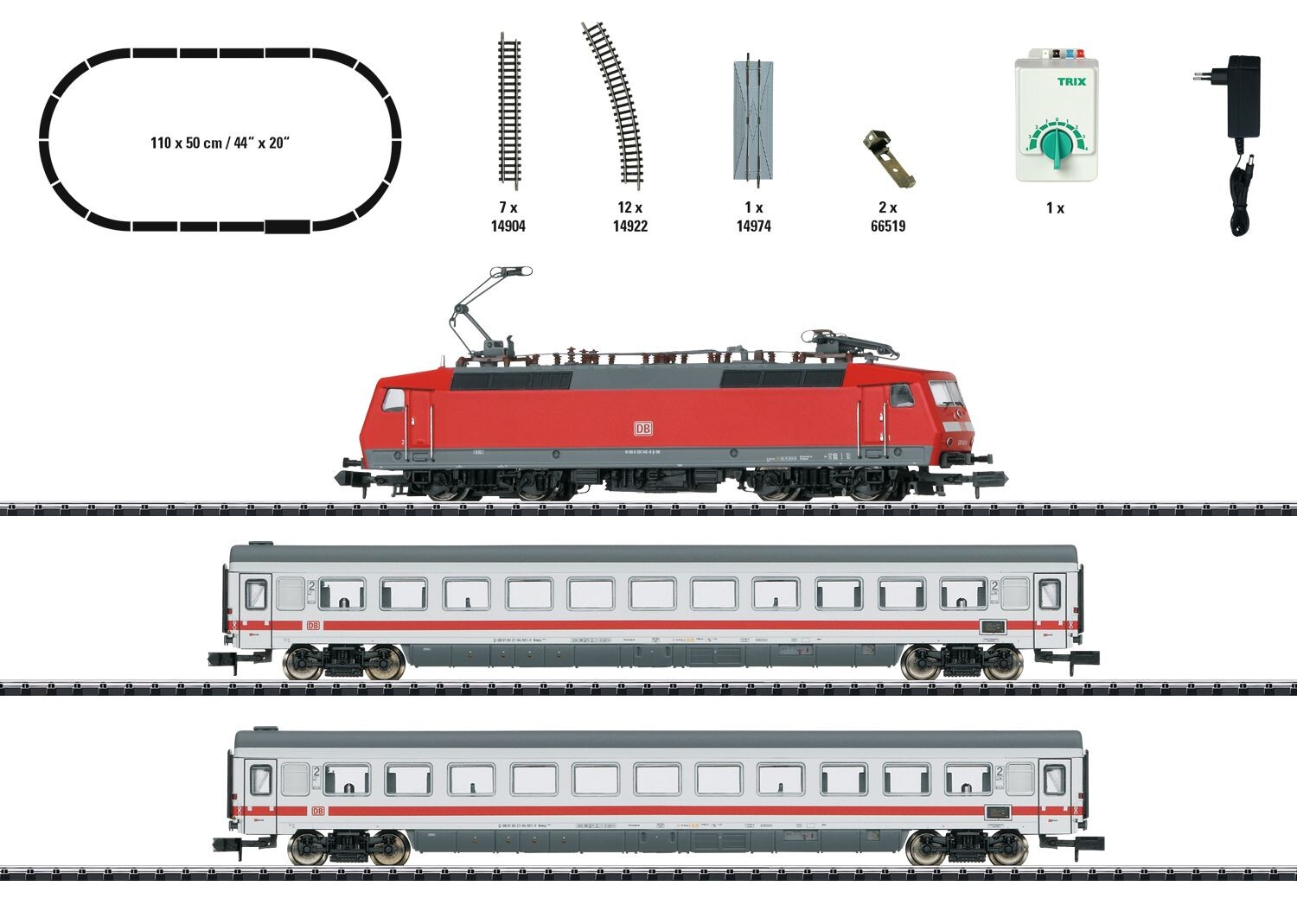 Minitrix 11150 Start-Set BR120 und 2 Personenwagen "InterCity", Ep. V ...
