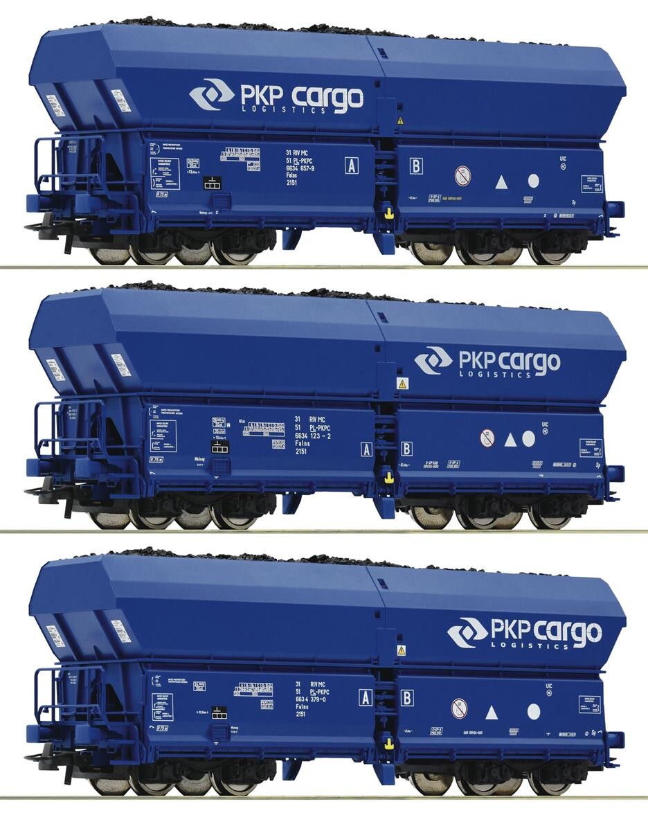 Roco 76046 3-Set Selbstentladewagen Ep. VI PKP Cargo, 114,80