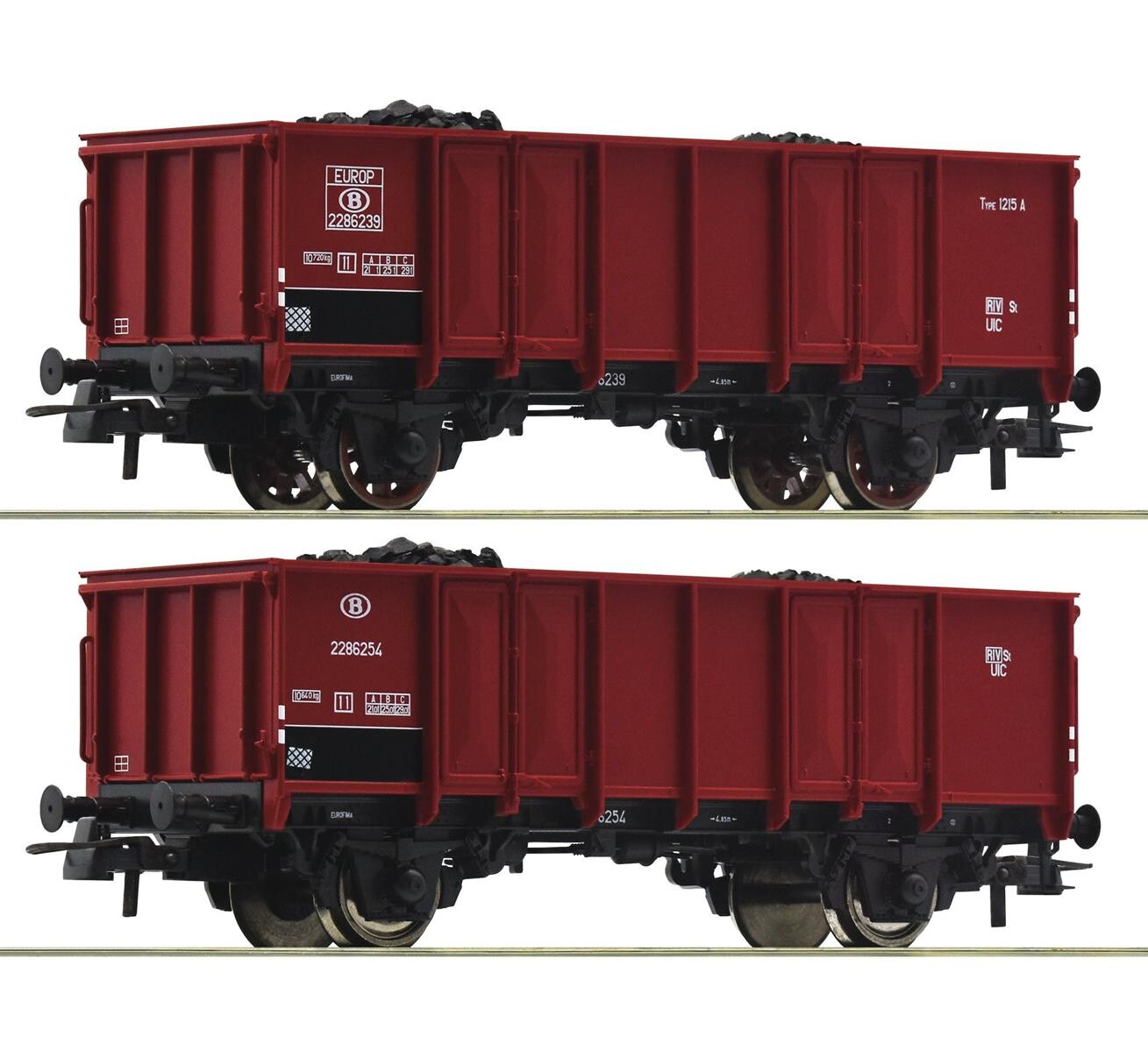 Roco 76061 2-Set Offene Güterwagen Ep. III SNCB, 28,90