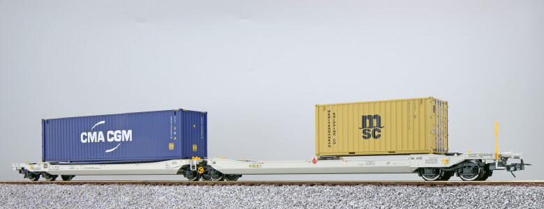 ESU 36545 Taschenwagen Sdggmrs 37 84 499 3 174-0, Container CMAU 5549 ...