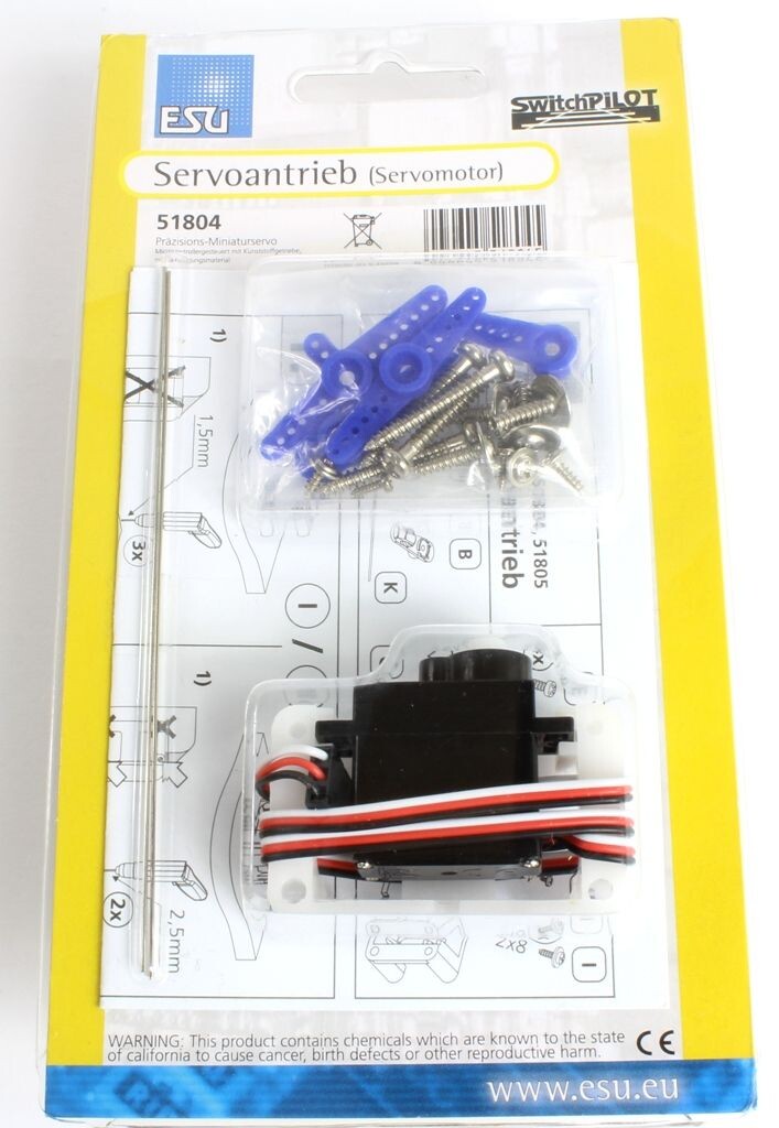ESU 51804 Servoantrieb, Miniaturservo, Kunststoffgetriebe, mit Microc ...