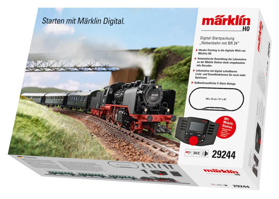 Märklin 29244 Digital- Startset Zug mit Dampflok BR 24 Ep. III DB Sou, 420,60