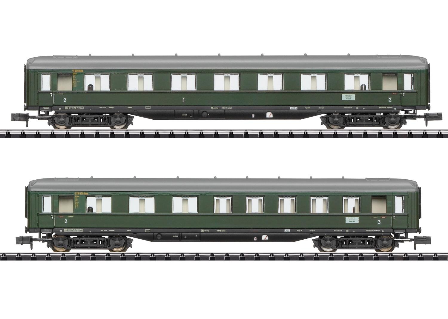 Minitrix 18287 2er Set Schnellzugwagen D 96 Set 2 Ep. III DB, 102,40