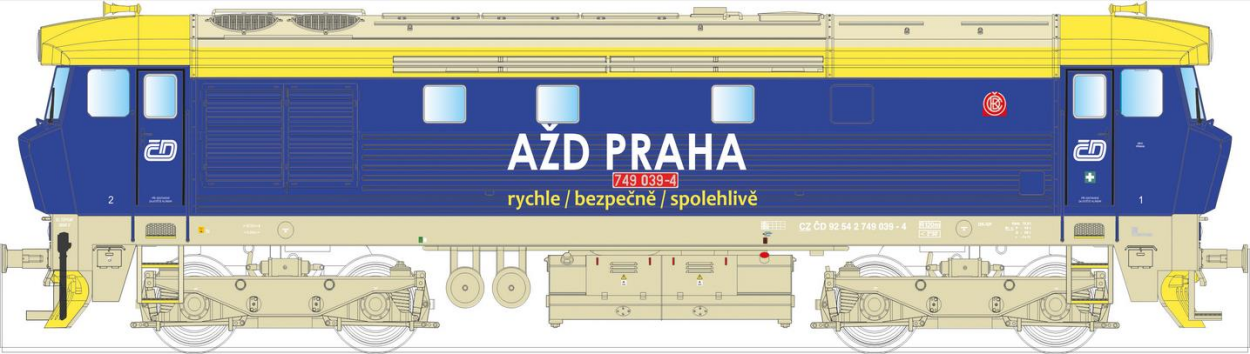 Kühn 33420 Diesellok Rh749 AZD PRAHA Ep. V AZD, 153,00