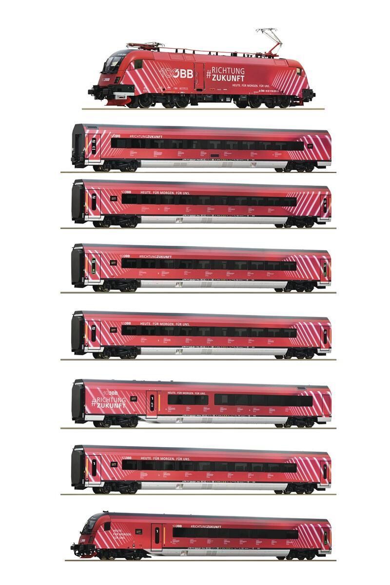 Roco 5510002 8er Set Triebzug 100 Jahre Railjet Ep. VI ÖBB Sound, 1.087 ...
