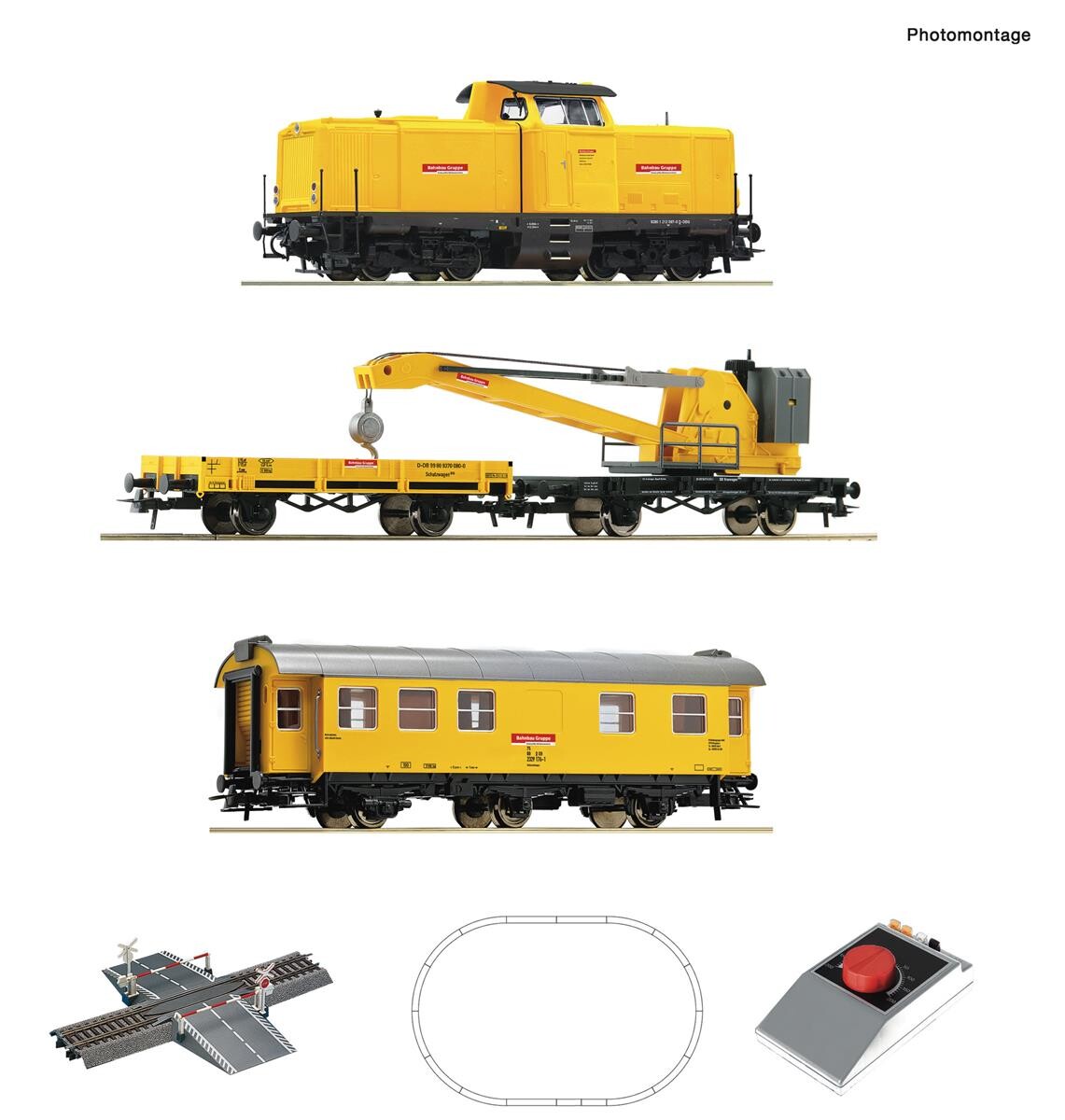 Roco 5100002 Start-Set Bauzug mit Drehkran und Diesellok BR 212 Ep. V, 182,70
